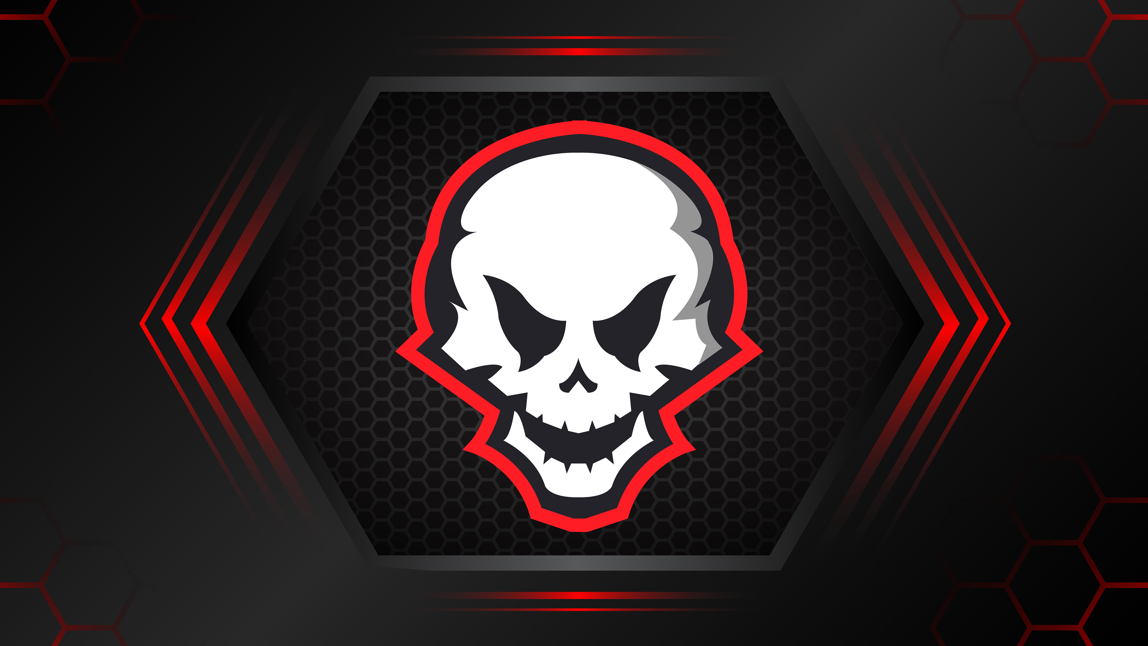 Wallpaper Black and White Logo on Black Background, 4K Ultra HD ...