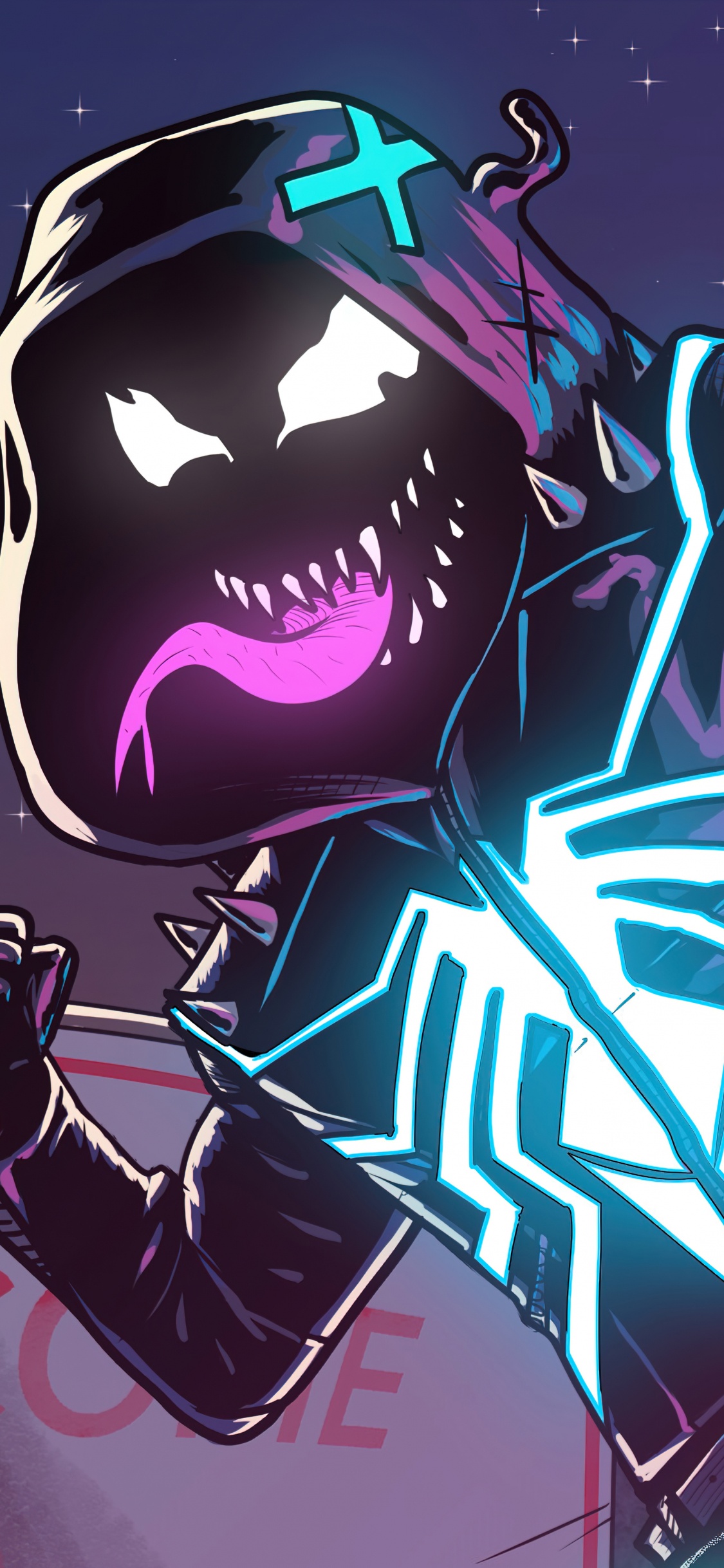 Neon Venom, Spider-man, Venom, Superhero, Art Wallpaper for IPhone X ...