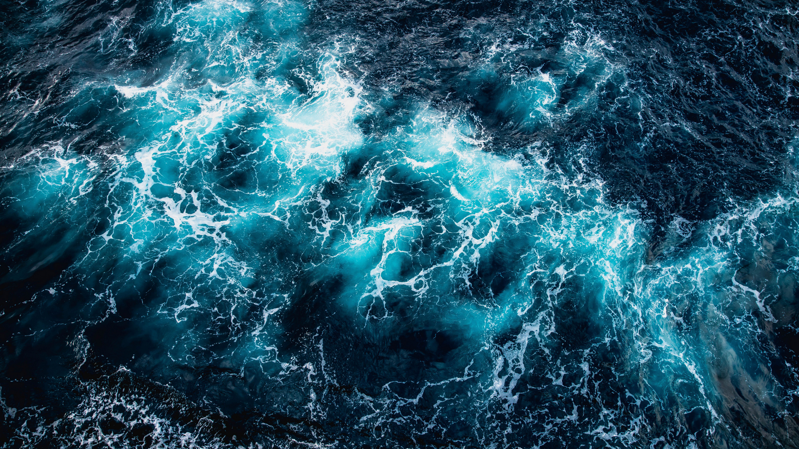 Wallpaper Ocean Aerial View, Ocean, Sea, Wind Wave, Water, WQHD, QHD ...