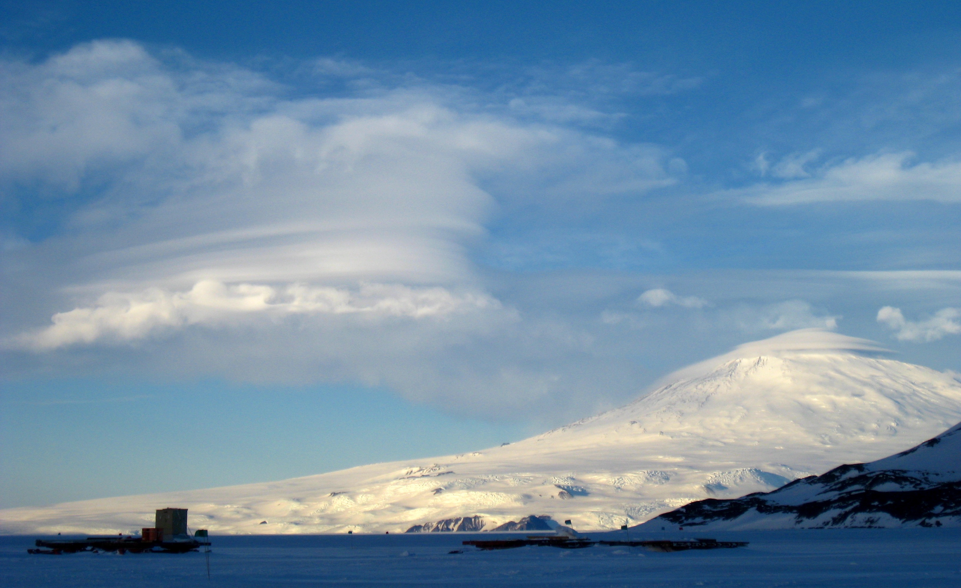 Wallpaper White Snow Covered Mountain Under White Clouds During Daytime ...
