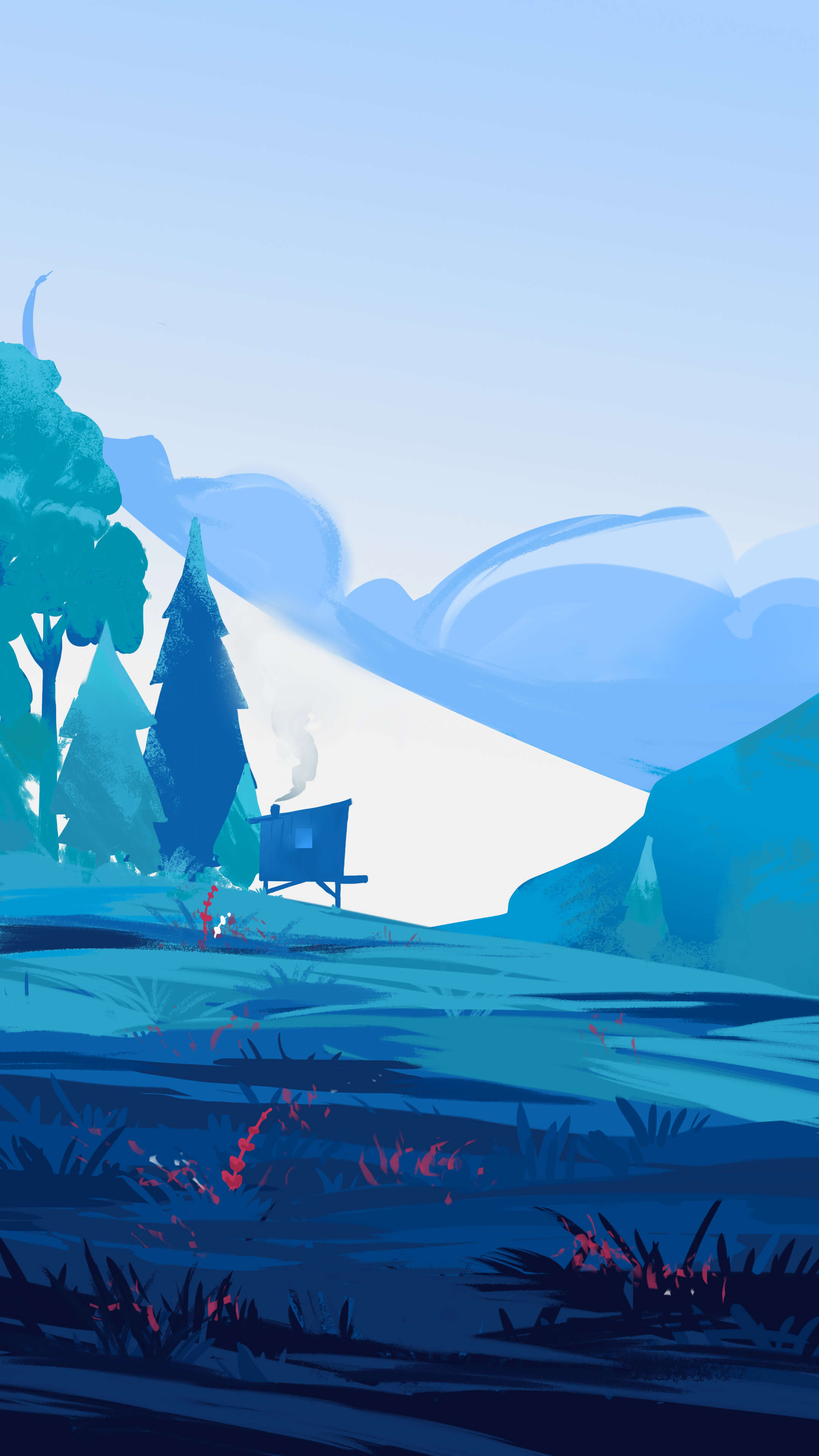 Wallpaper Natural Landscape, Slope, Ice Cap, Paint, Freezing ...