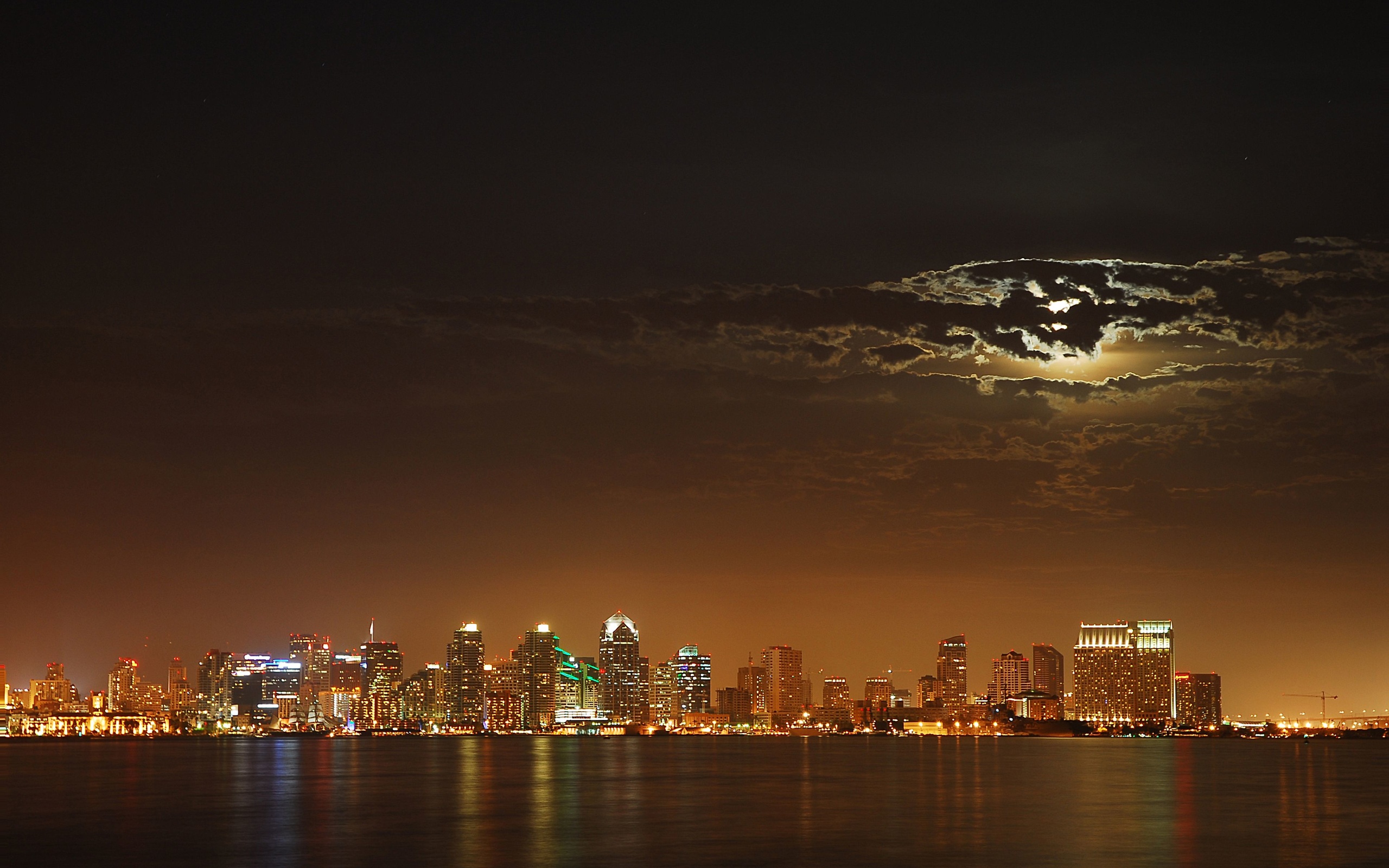 Wallpaper City Skyline During Night Time, Background - Download Free Image