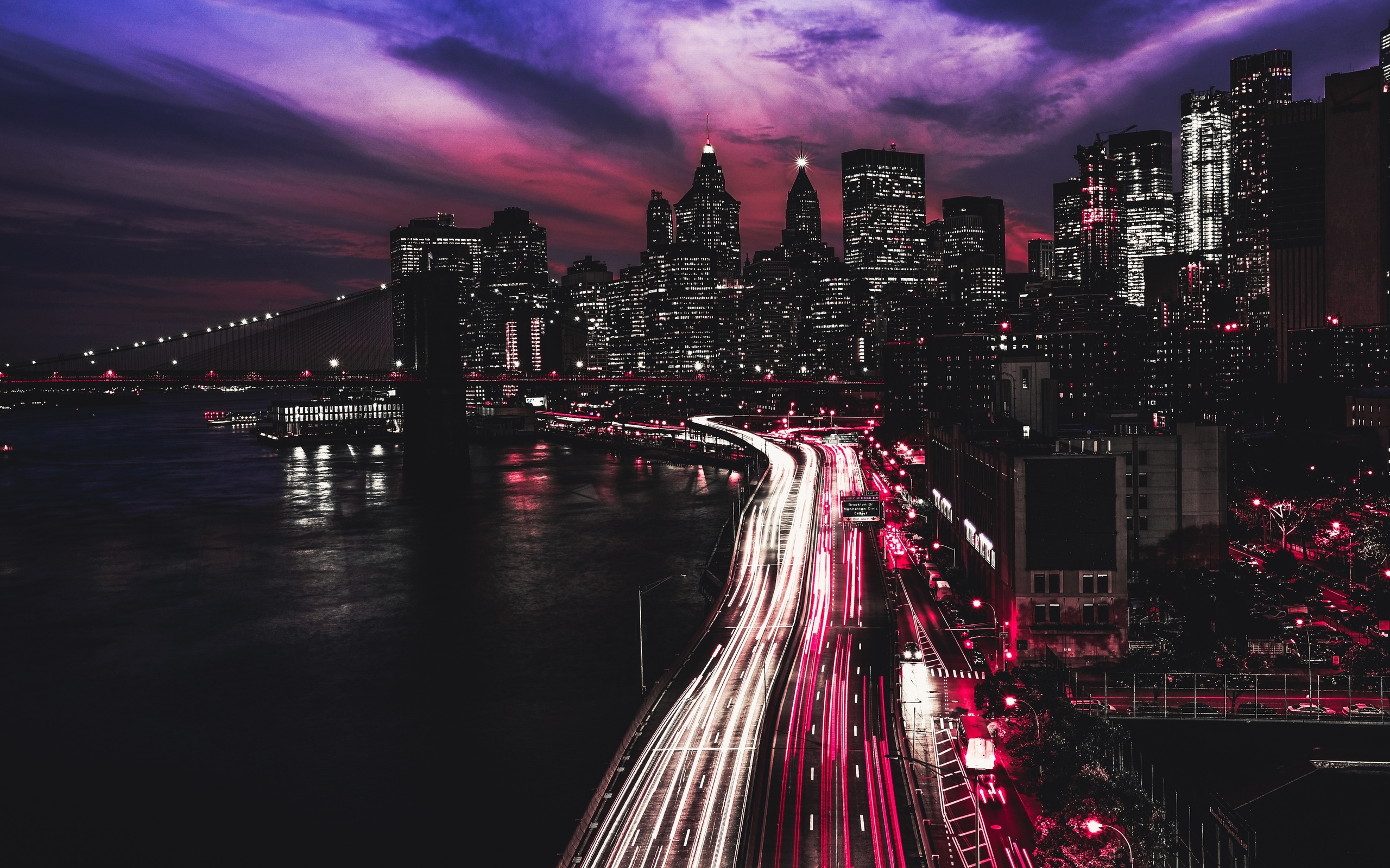 Wallpaper Time Lapse Photography of City Skyline During Night Time ...