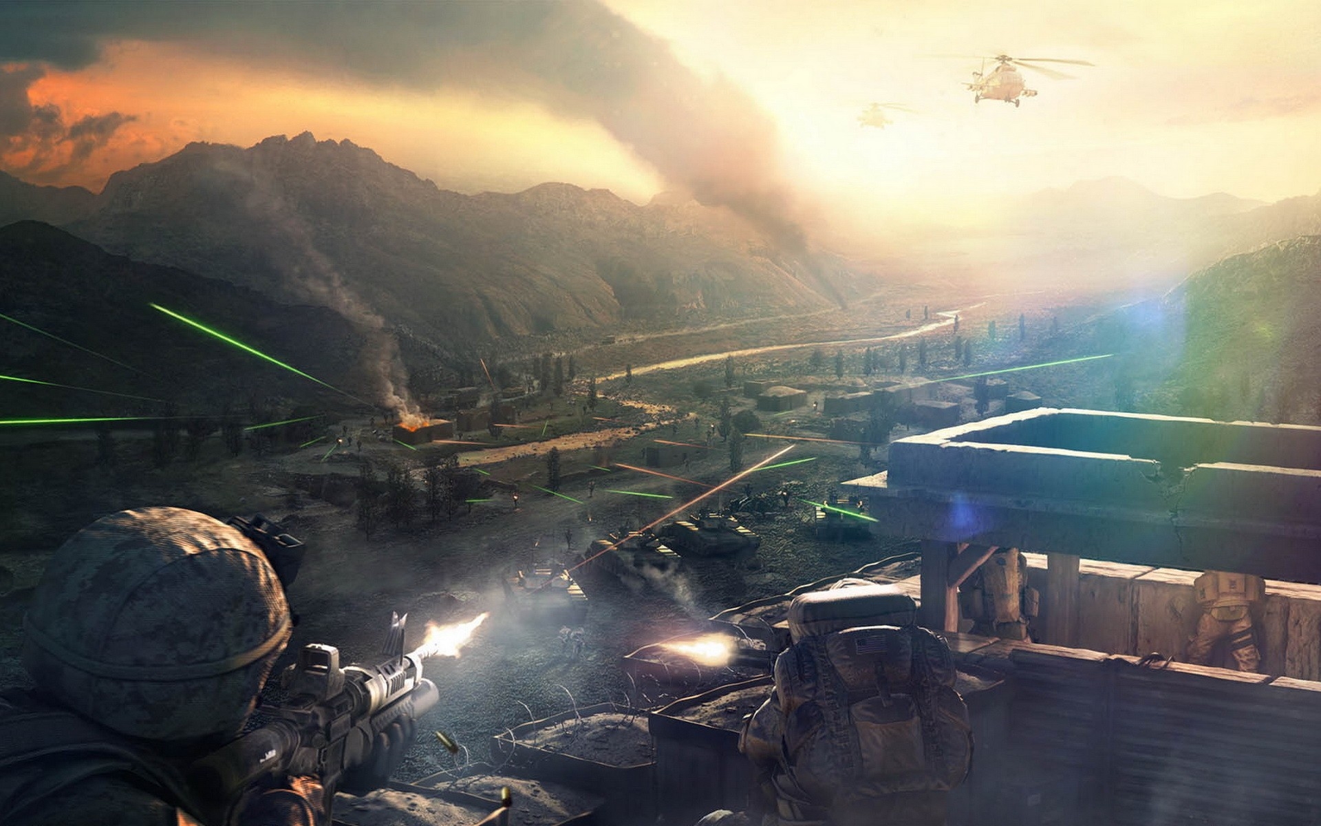Wallpaper Sunlight, Game, Mountains, Morning, Reflection, Background ...