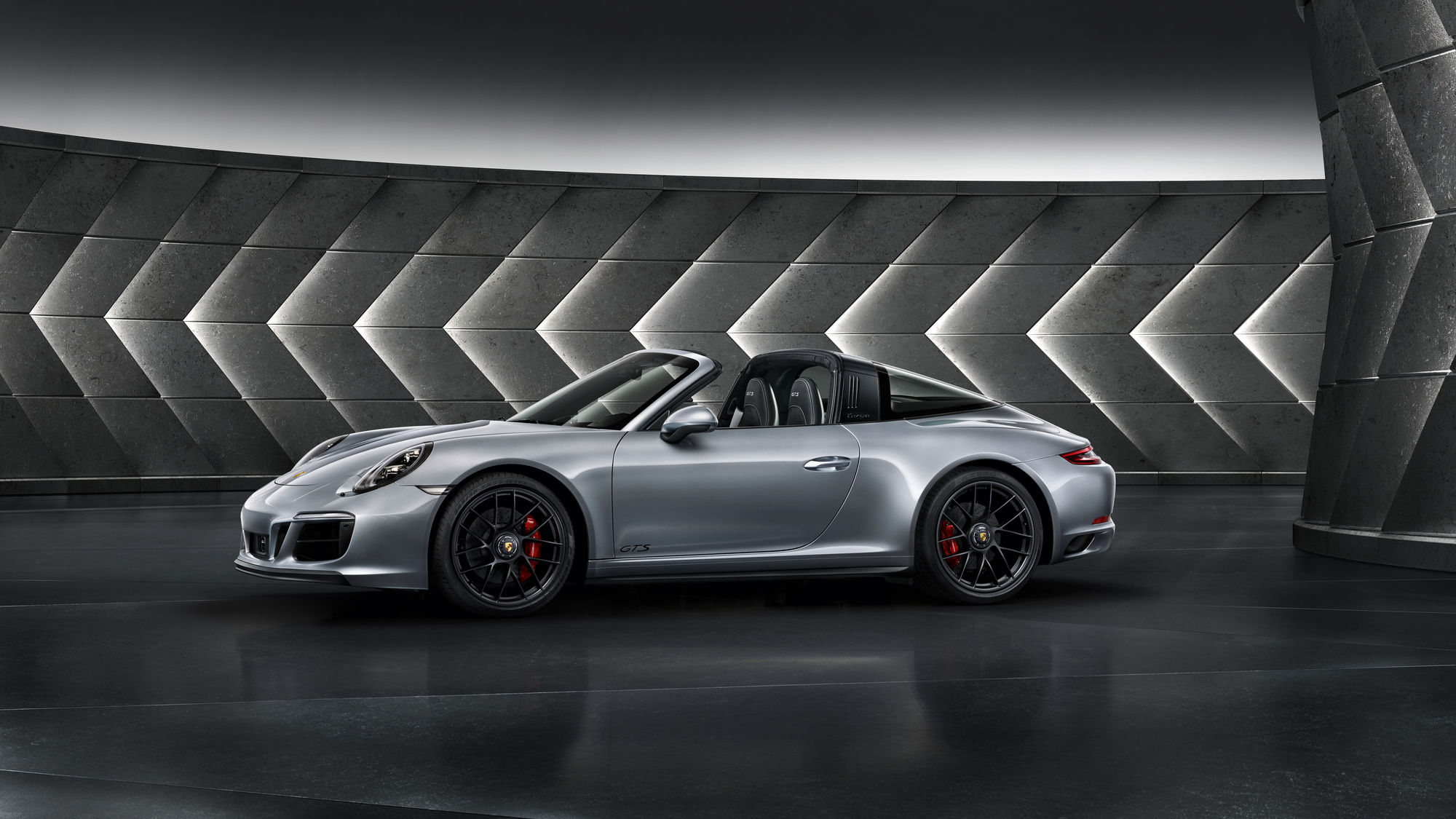 Wallpaper Silver Porsche 911 Parked in Front of Gray Wall, Background ...