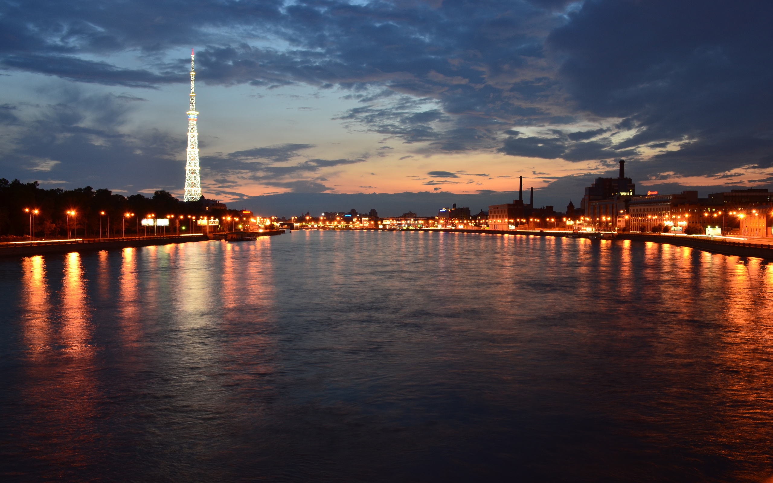 Wallpaper City Skyline During Night Time, Background - Download Free Image