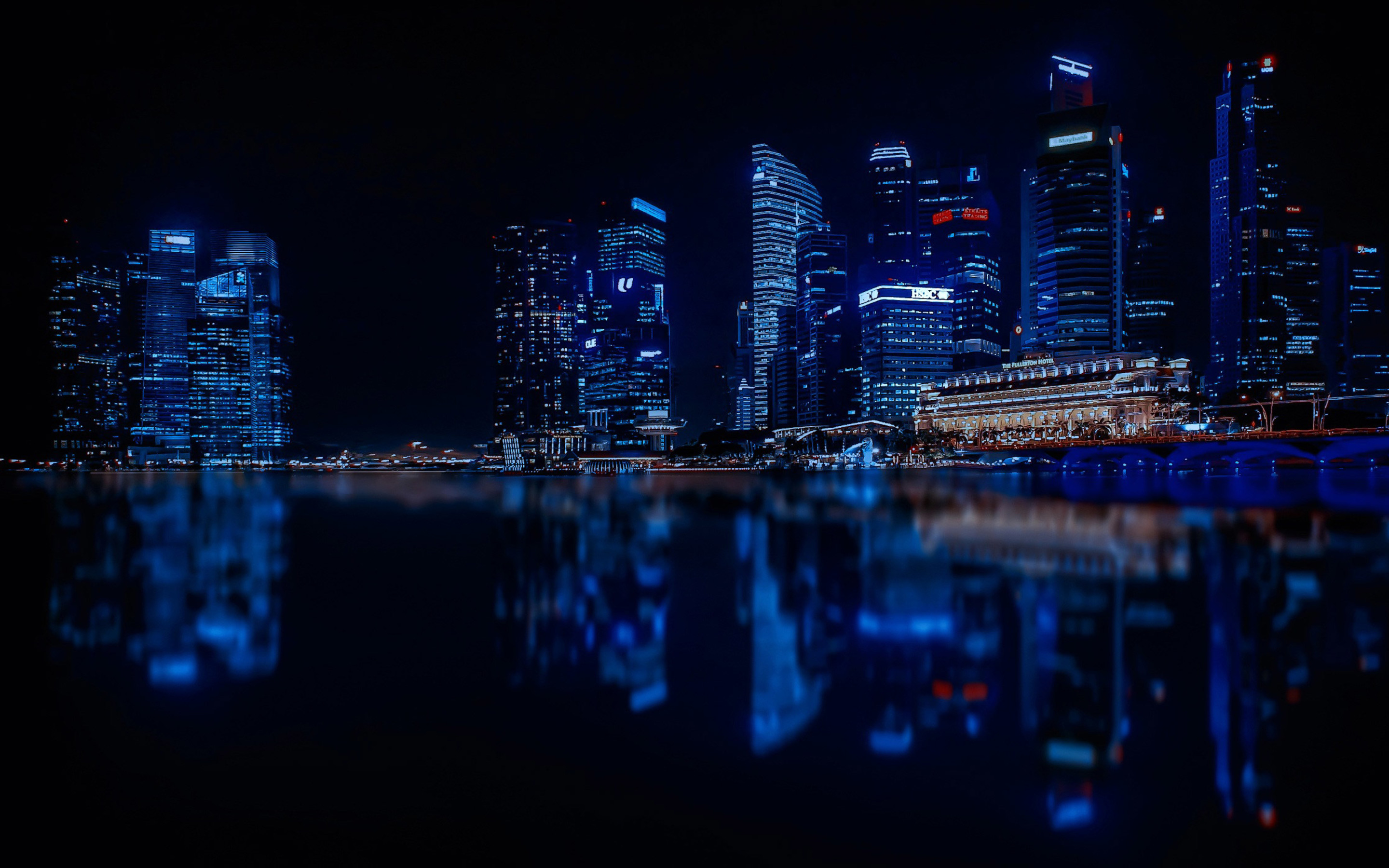 Wallpaper City Skyline During Night Time, Background - Download Free Image