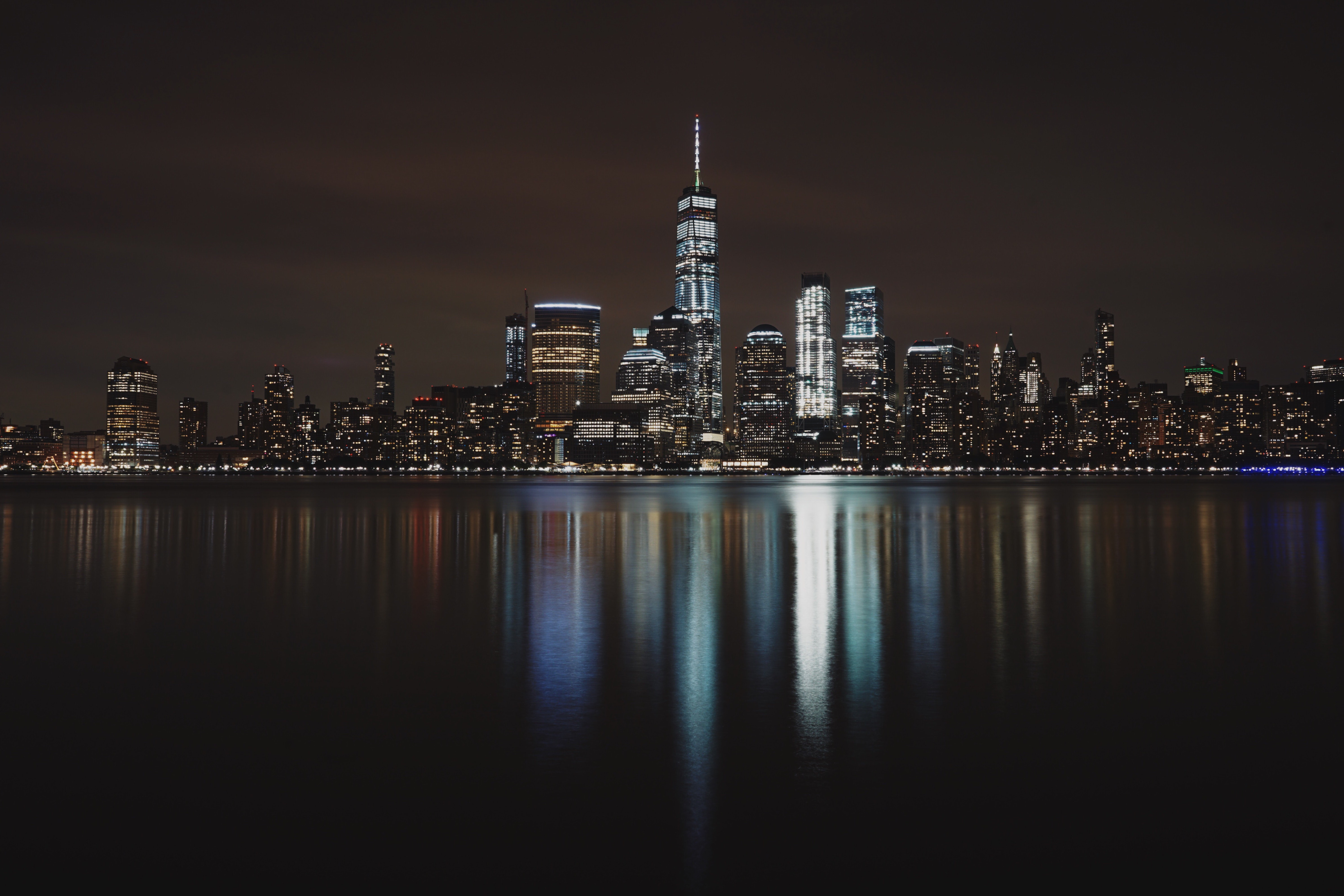 Wallpaper City Skyline During Night Time, Background - Download Free Image
