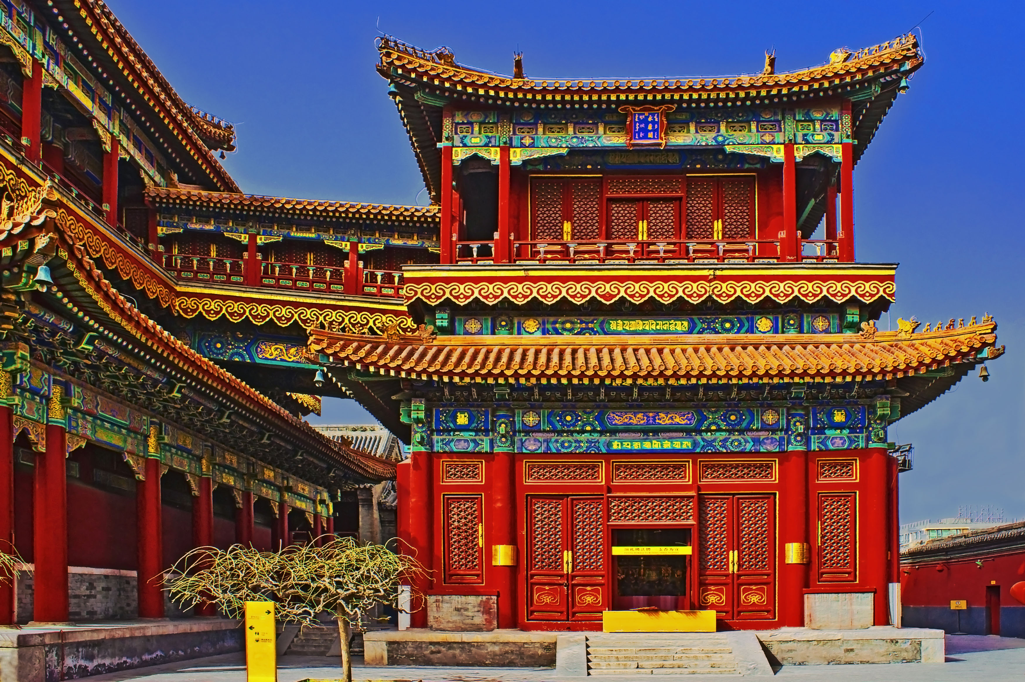 Wallpaper Red and Brown Temple Under Blue Sky During Daytime ...