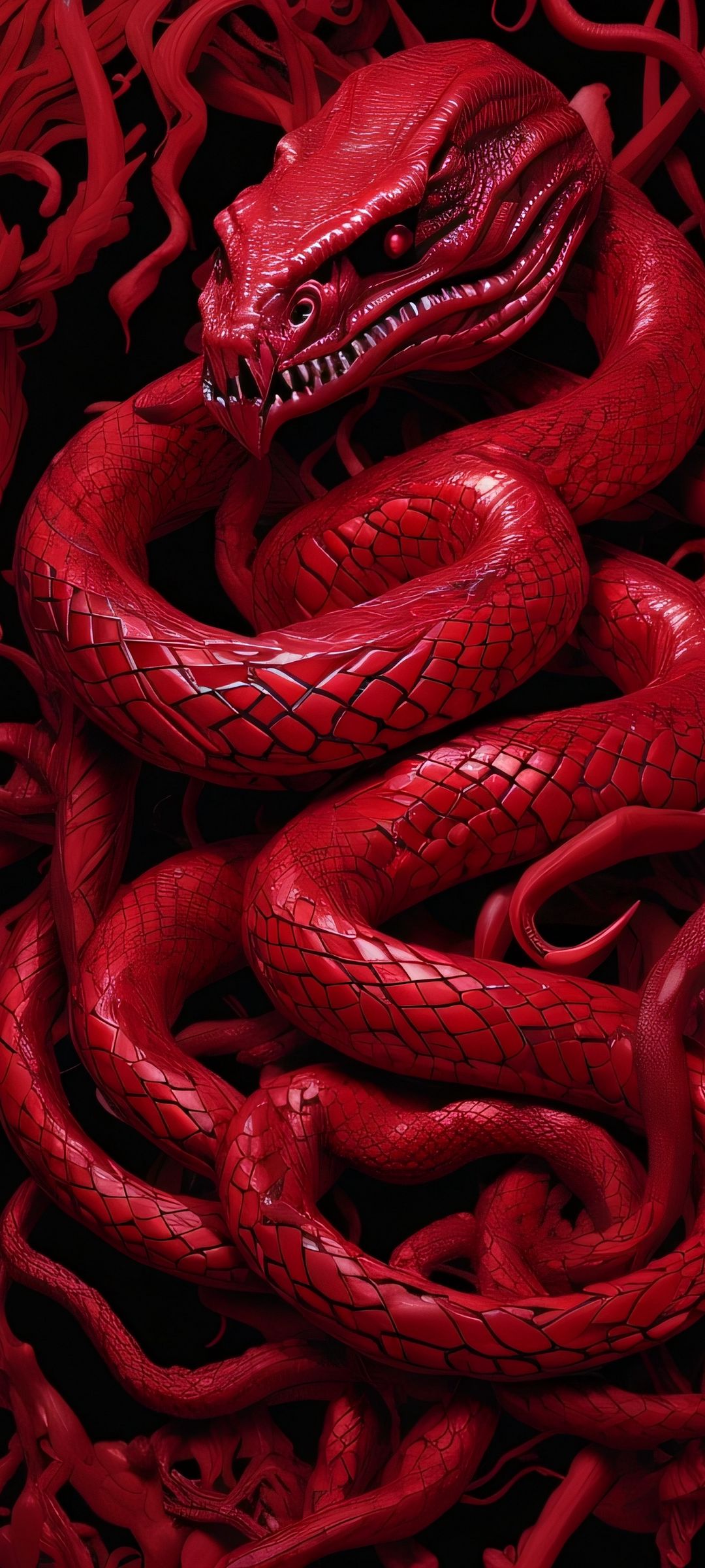Wallpaper Serpent, Colubrid Snakes, Light, Red, Synthetic Rubber ...