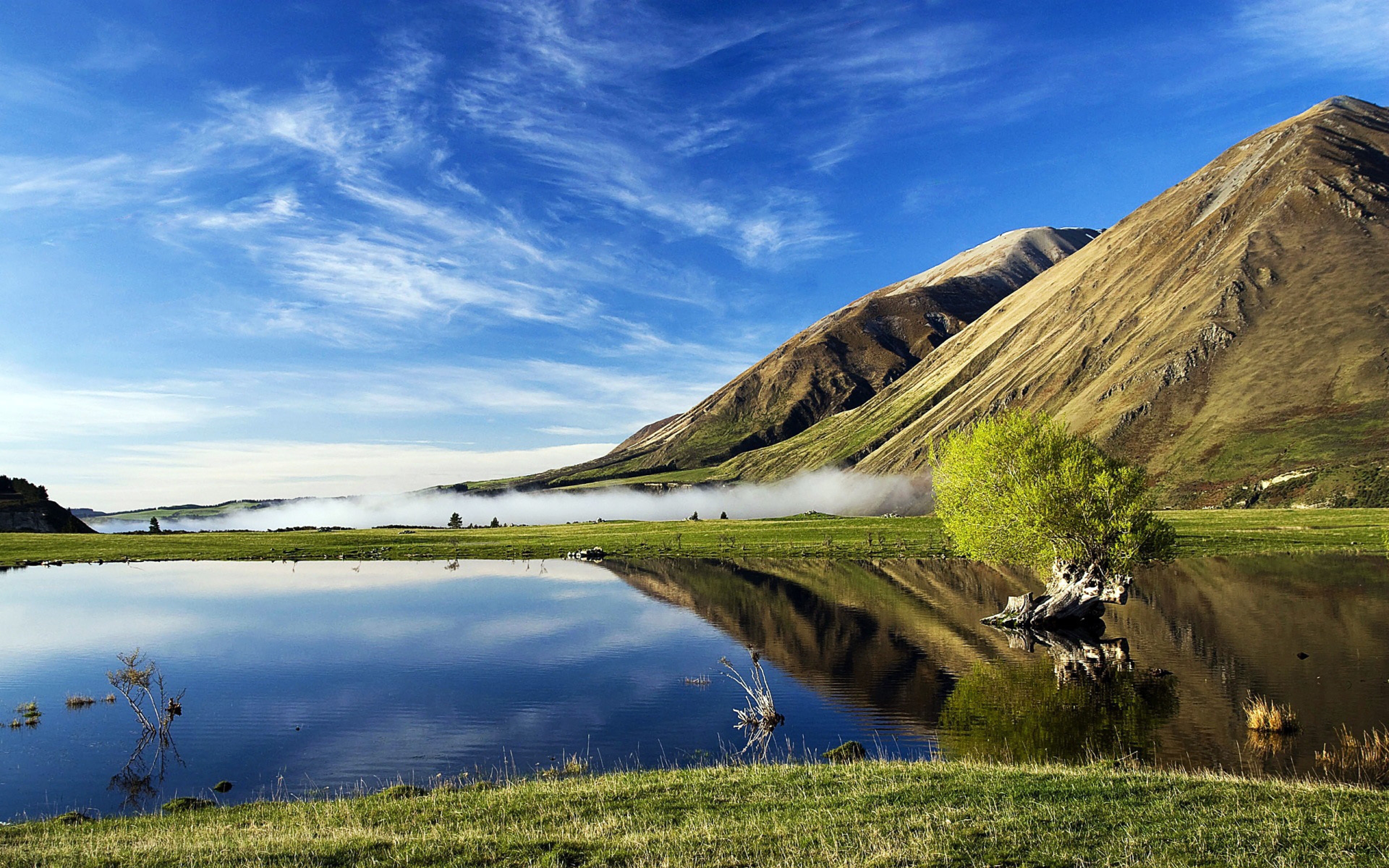 Wallpaper Natural Landscape, Nature, Reflection, Water, Mountain ...