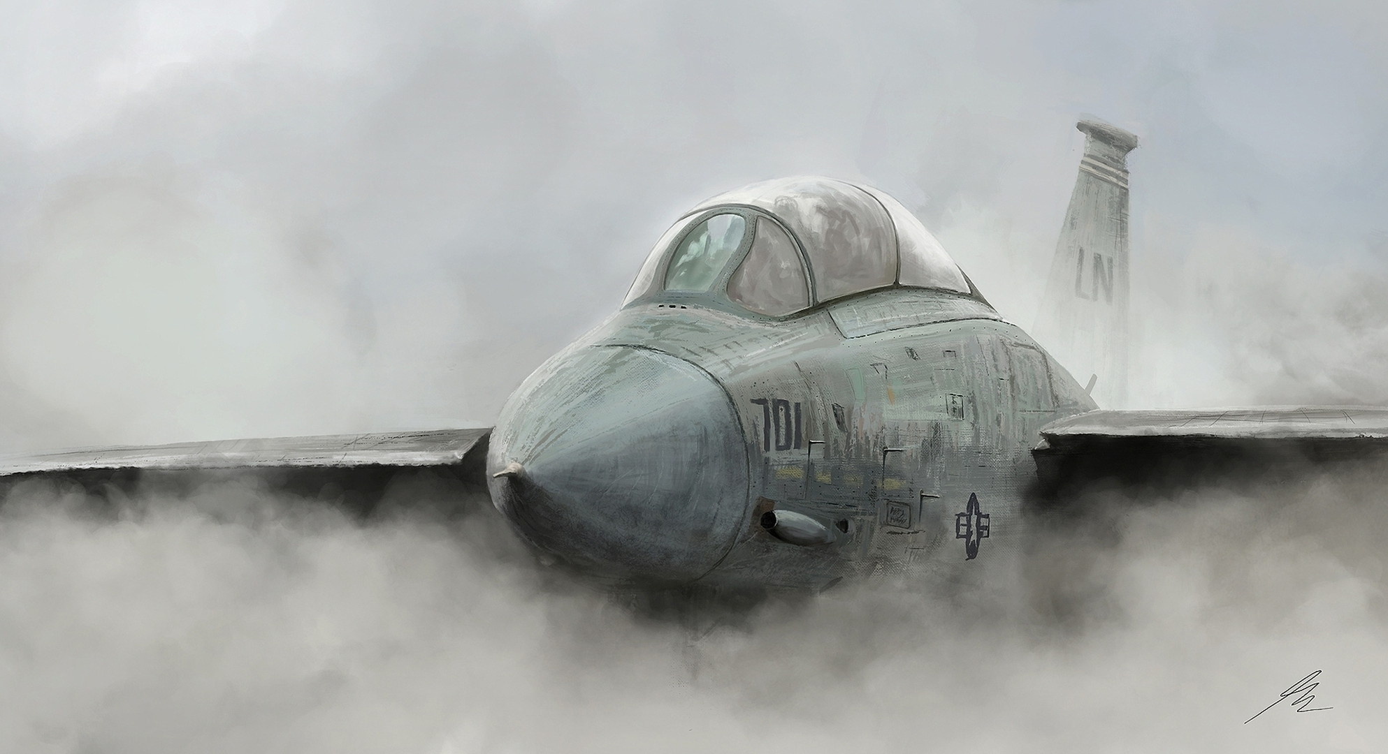 Wallpaper Gray Fighter Plane on Sky, Background - Download Free Image