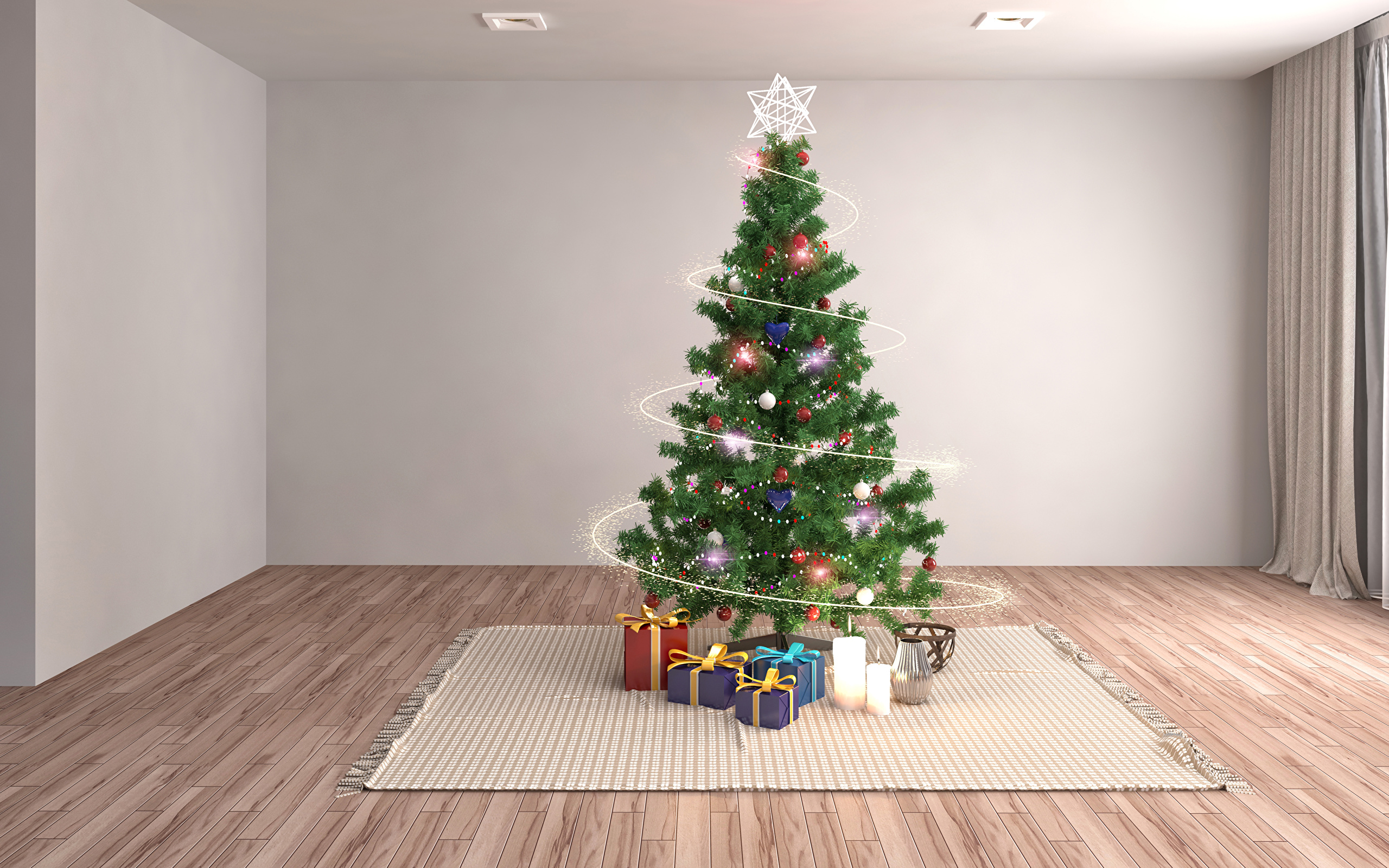 Wallpaper Christmas Tree, Christmas Day, Tree, Christmas Decoration ...