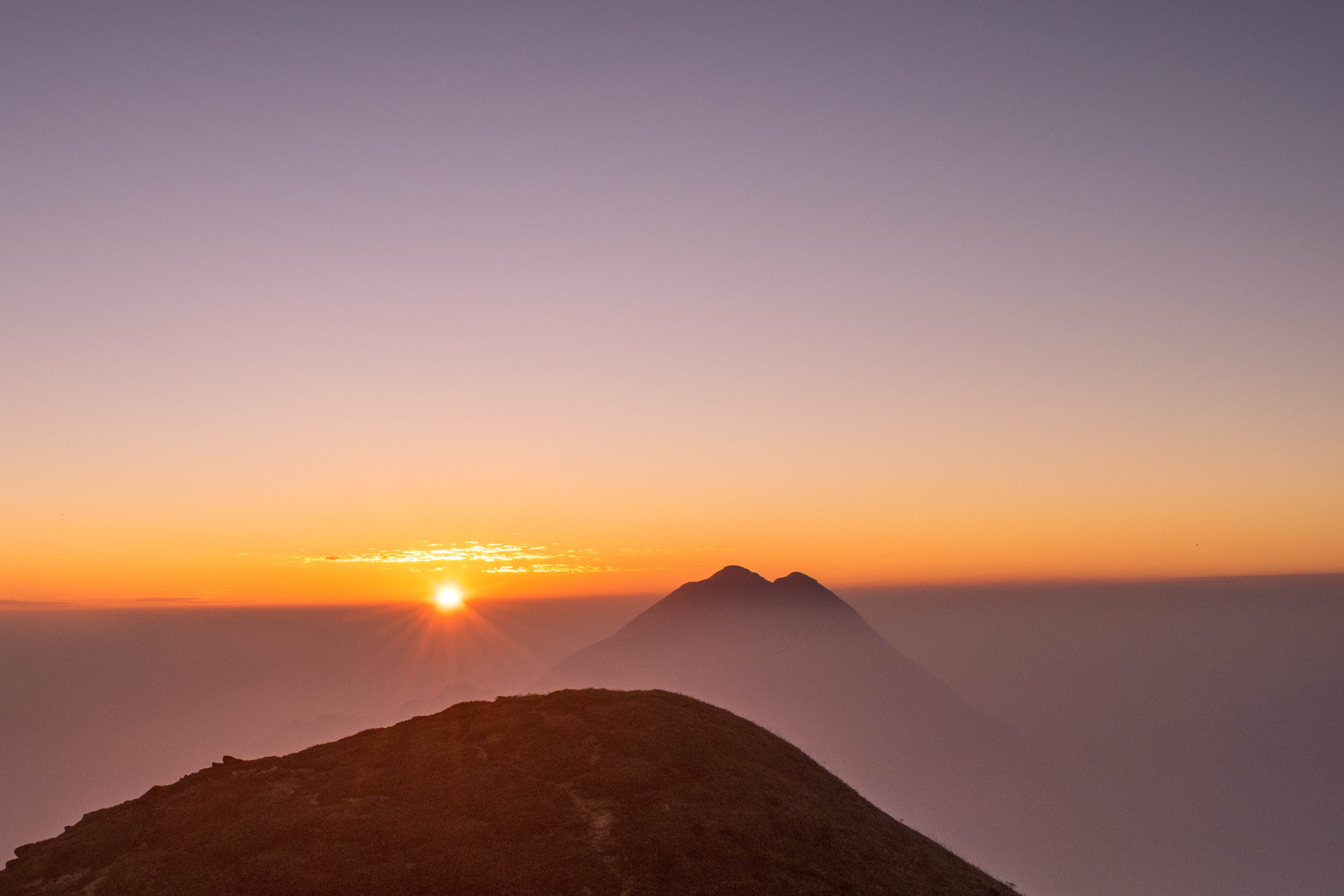 Wallpaper Sunset, Horizon, Sunrise, Morning, Mountain, Background ...