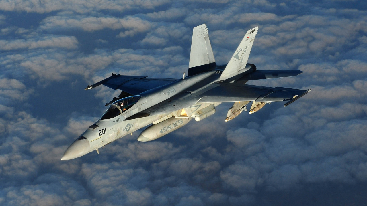 Wallpaper White and Black Jet Plane Flying Under White Clouds During ...