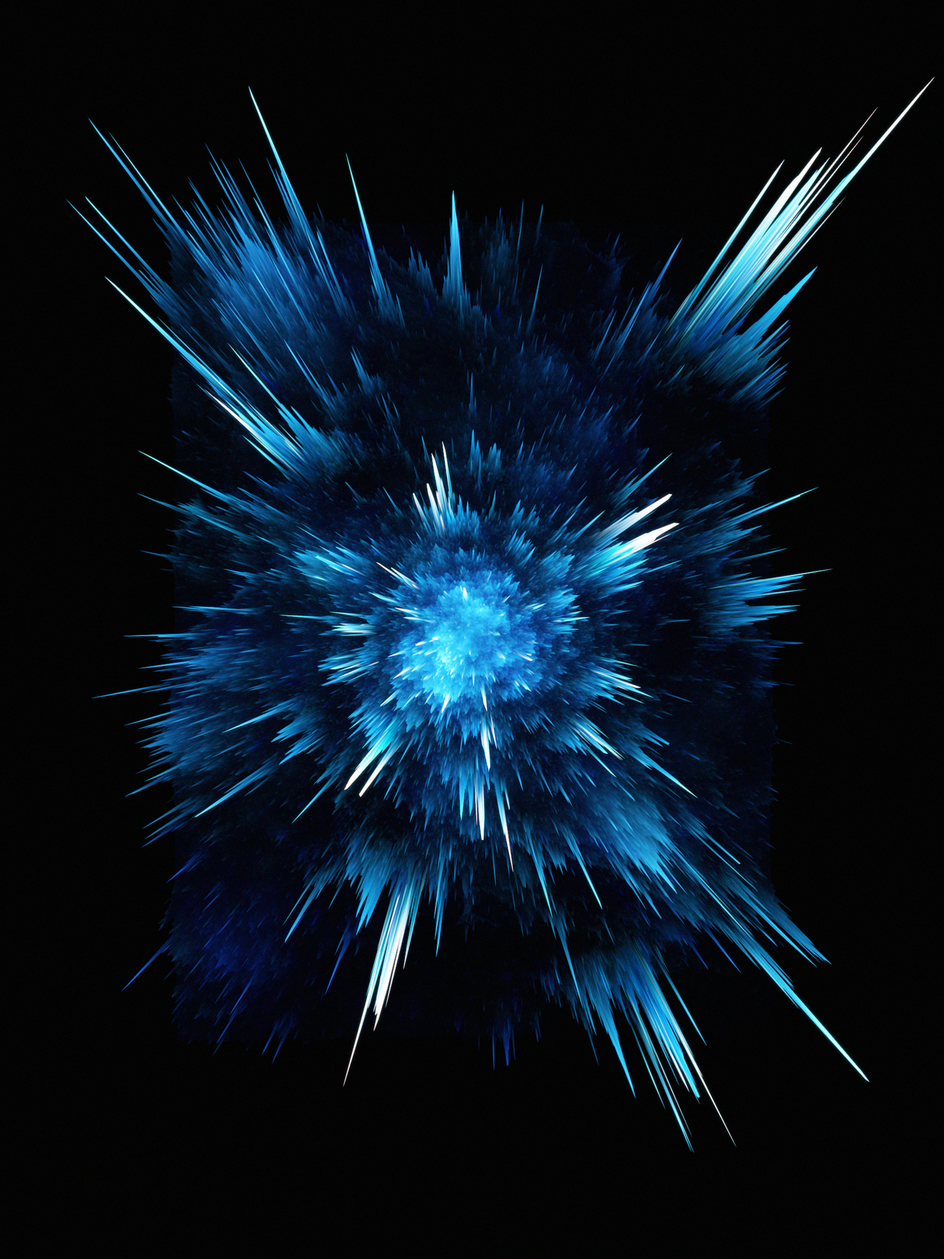 blue explosion black background