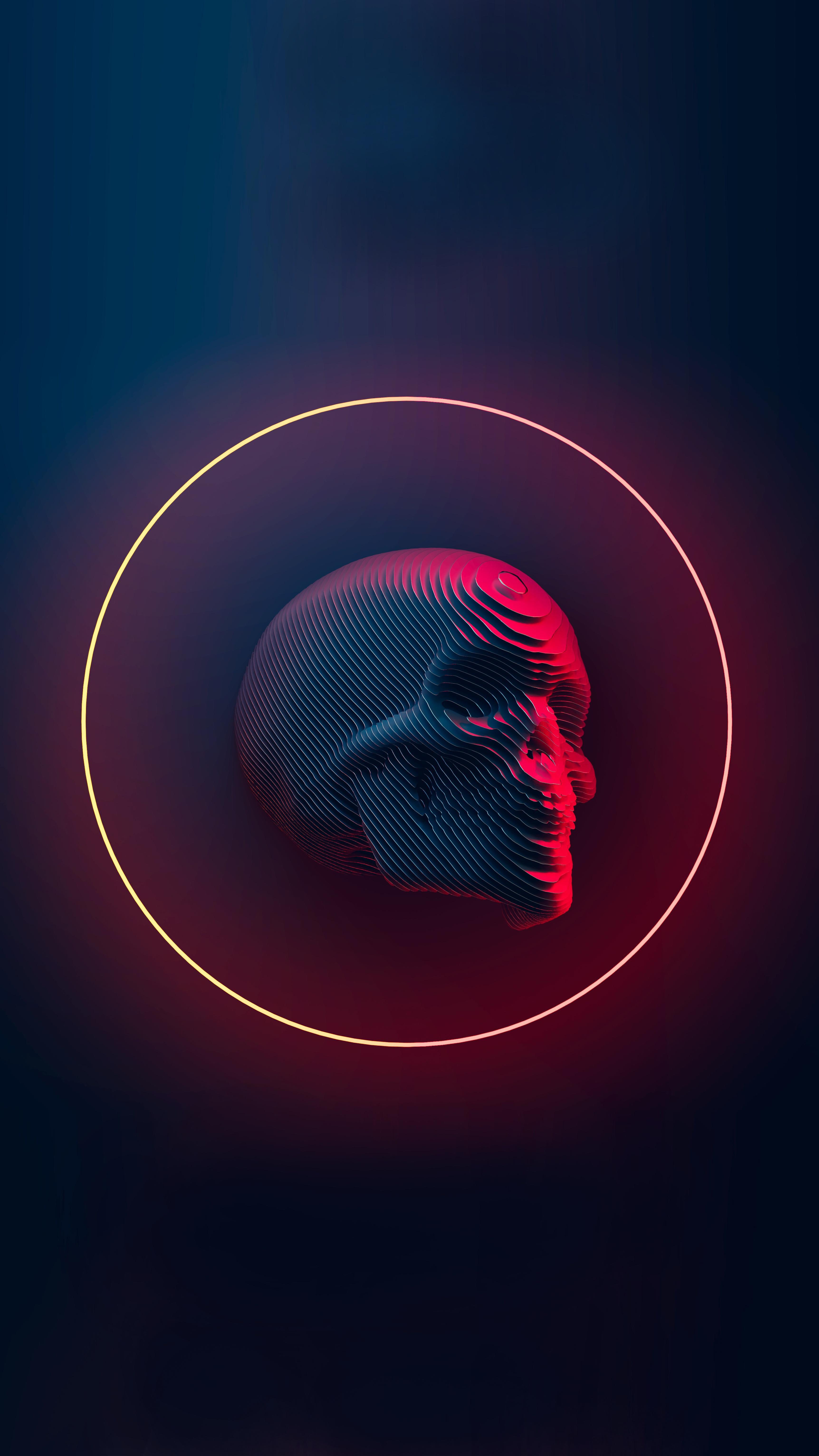 Wallpaper Skull, Skull Slice, Magenta, Neon, Bone, Background ...