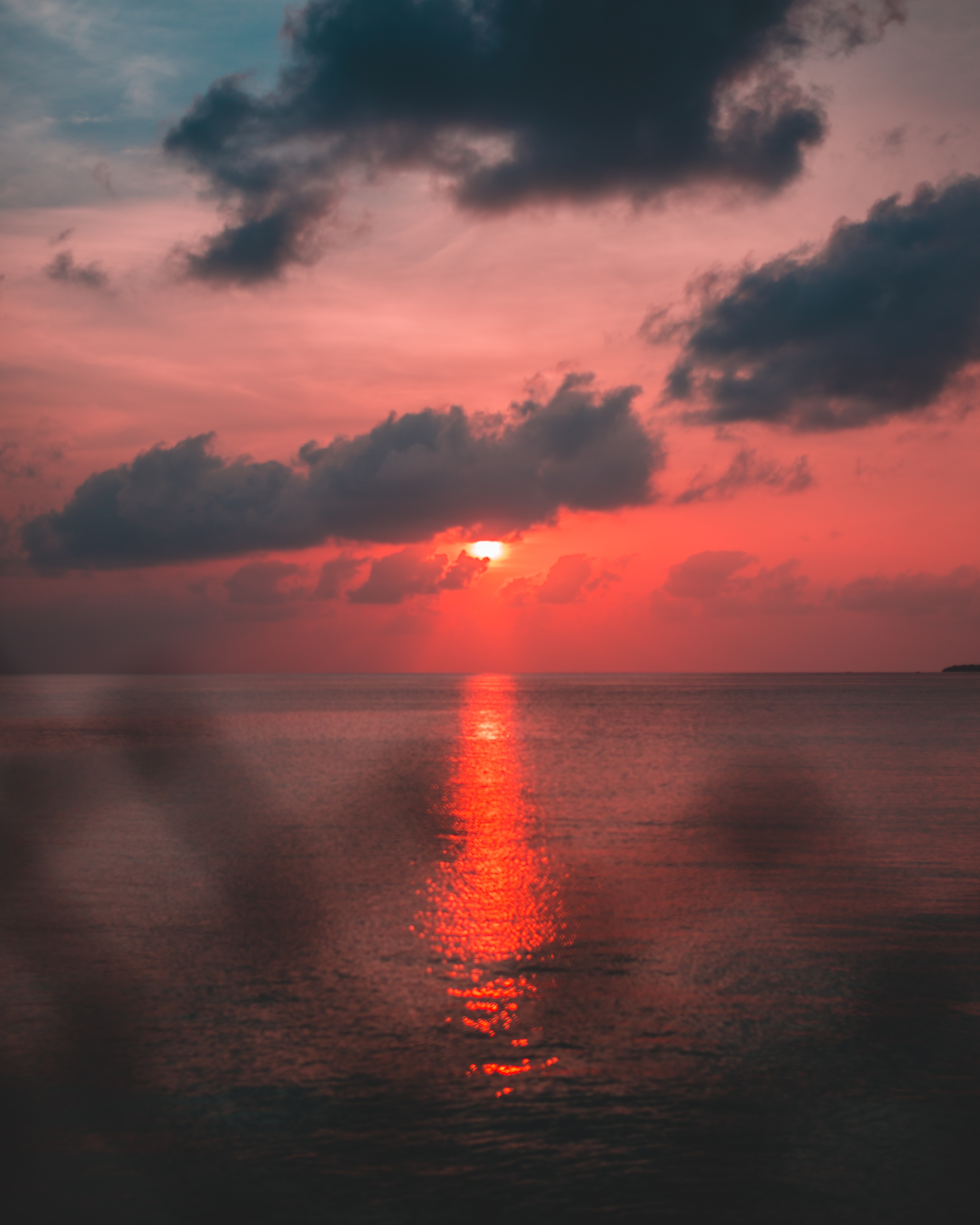 Wallpaper Sunset, Horizon, Red, Sunrise, Cloud, Background - Download ...