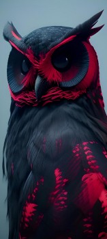 Wallpaper Black Red Owl, Eurasian Eagle Owl, Owl, Red Owl, Great Horned ...