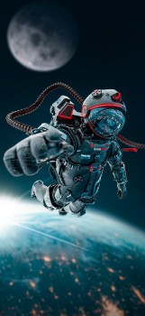 Wallpaper Astronaut, Art, Space, Illustration, Electric Blue ...