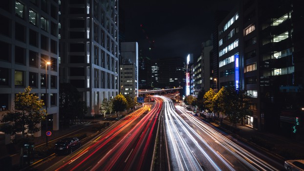 Wallpaper Time Lapse Photography of City Road During Night Time ...