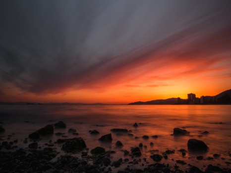 Wallpaper Sunset, Sea, Horizon, Shore, Afterglow, Background - Download ...