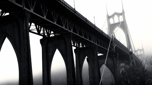 Wallpaper Gray Concrete Bridge Under White Sky, Background - Download ...